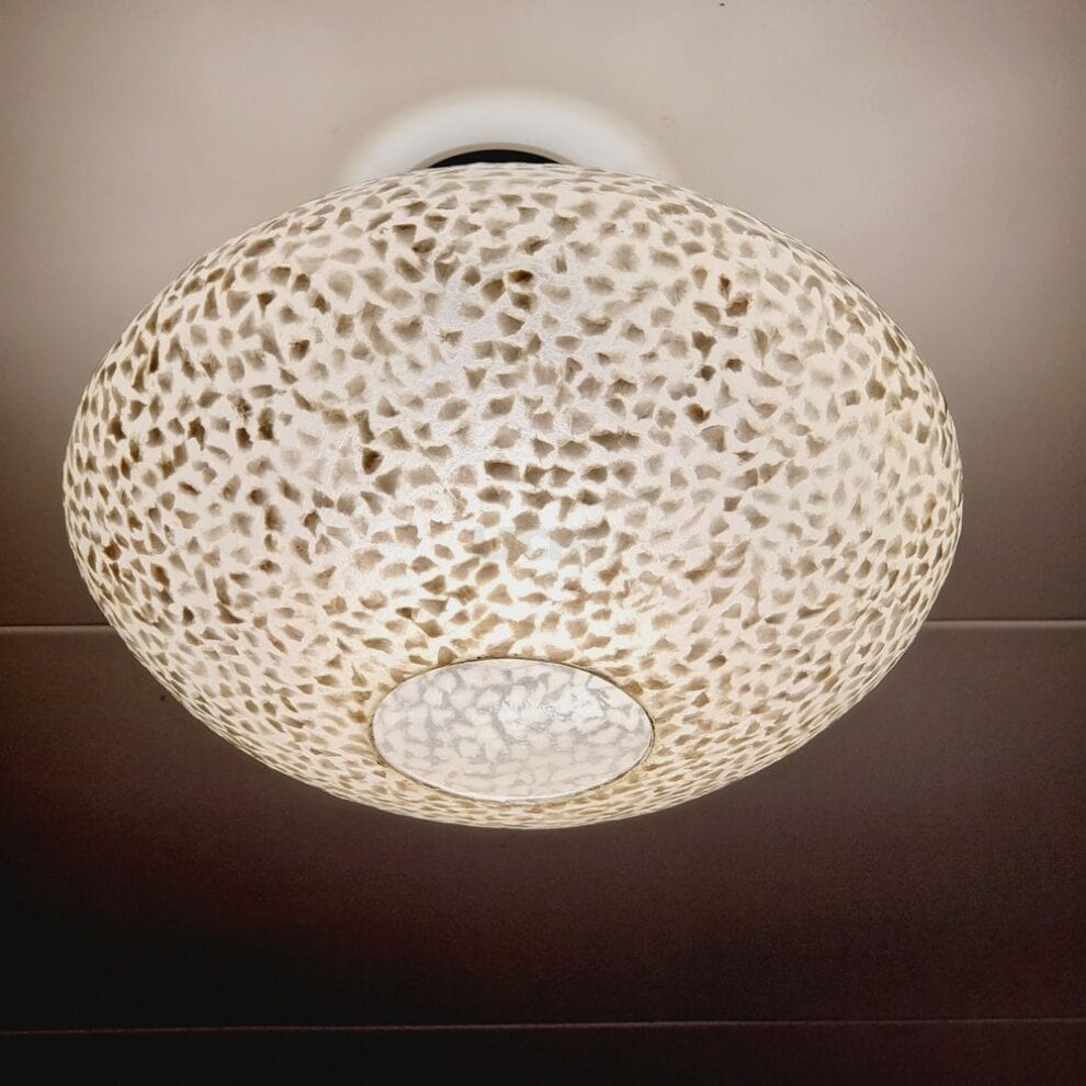 Plafondlamp Schelp wit 40cm - LICHY LAMPEN